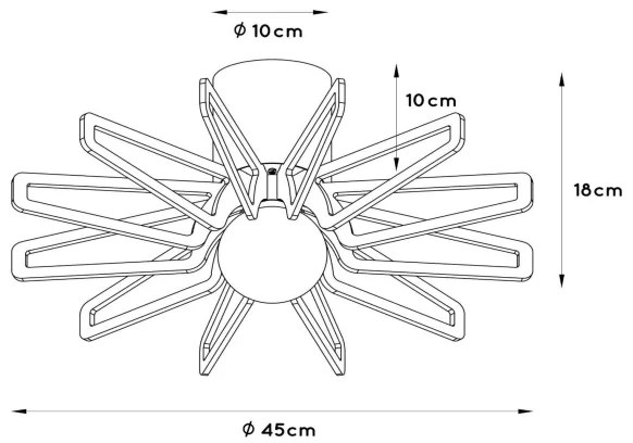 Lucide 77184/45/31 - Stropní svítidlo ZIDANE 1xE27/15W/230V bílá/hnědá