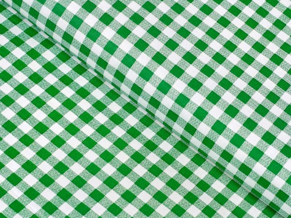 Biante Bavlněný čtvercový ubrus Sandra SA-058 Zeleno-bílé kostičky 80x80 cm