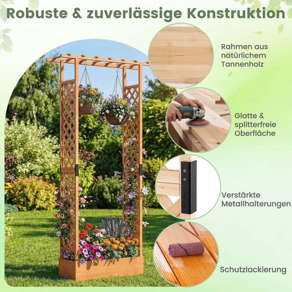 Costway Květinový truhlík s mříží a závěsnou střešní