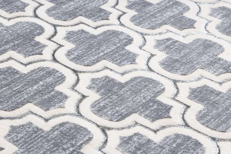 Dywany Łuszczów, Kusový koberec Core W6764 Trellis grey/cream, 140x190, šedá, chodba / předsíň