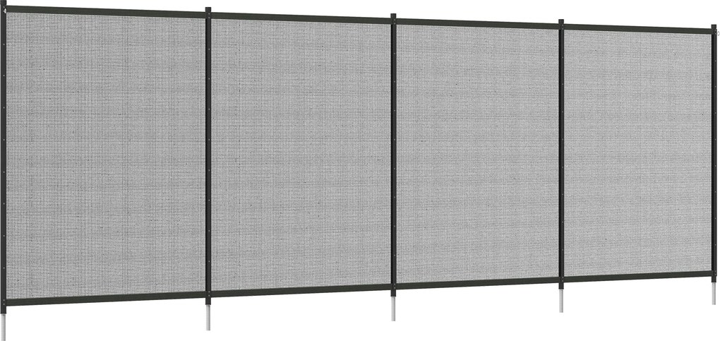 Outsunny Zahradní plot do jezírka, 365 x 126 cm, sada 4 dekorativních plotů kolem bazénu s možností nožního opření pro terasu, balkon, síťovaný, černý