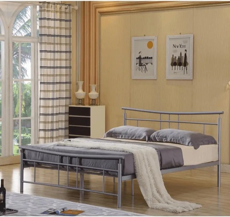 Postel s roštem, stříbrný kov, 160x200, DORADO NEW Kondela 0000352189