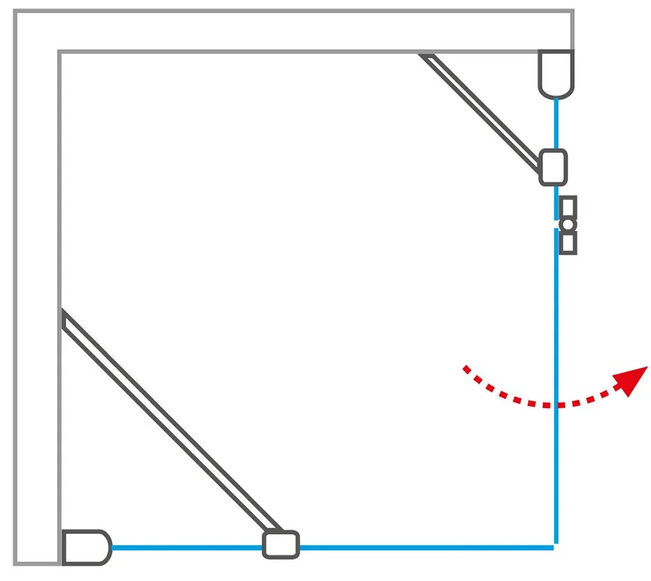 Roth ELEGANT LINE GBL+GDOP1 Sprchový kout obdélníkový 100x80 cm GBL1/800_GDOP1/1000