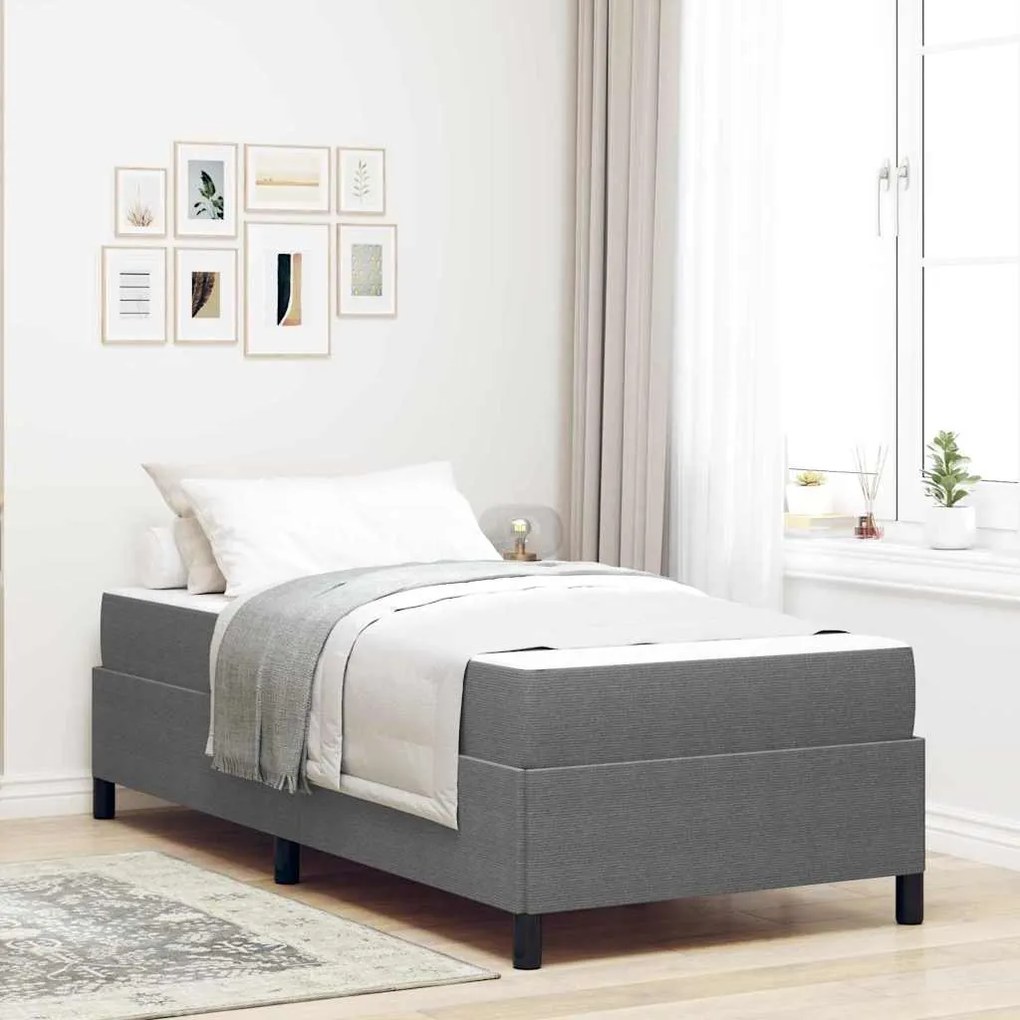 Rám postele s matrací Světle šedá 100 x 200 cm textil 3399105