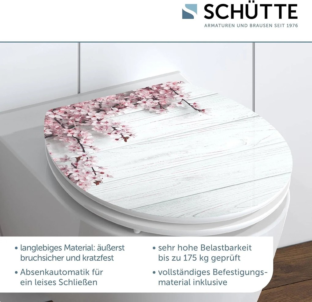 Eisl Sanitär WC prkénko MDF Soft Close Flowers and Wood High Gloss 80549