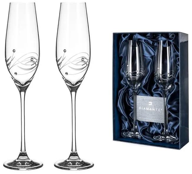 Diamante skleničky na šampaňské Lunar s krystaly Swarovski 210 ml 2KS