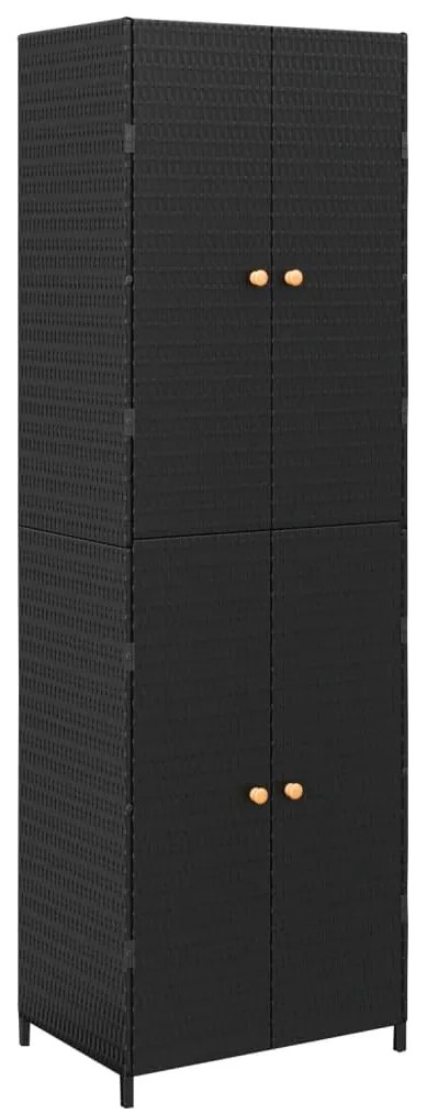 vidaXL Zahradní úložná skříň černá 59 x 40 x 180 cm polyratan