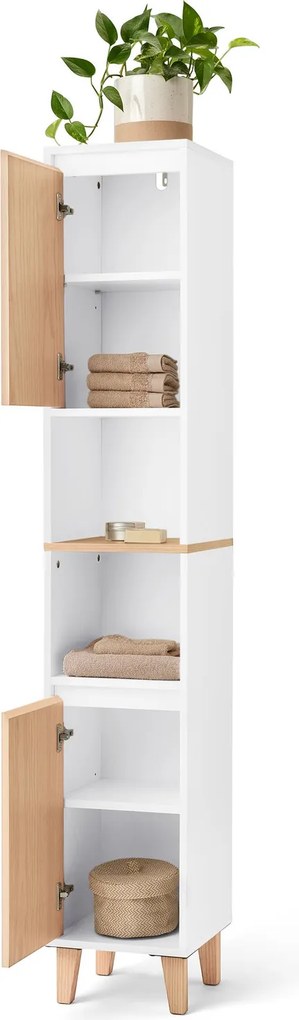 Tchibo - Vysoká koupelnová skříňka s otevřeným prostorem a 2 dvířky