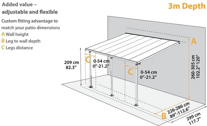 Hliníková pergola Palram Sierra 4200 antracit 3 x 4,25