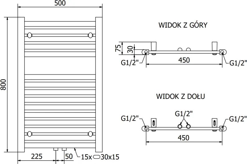 Mexen Hades, topné těleso 800x500 mm, 381 W, antracitová, W104-0800-500-00-66