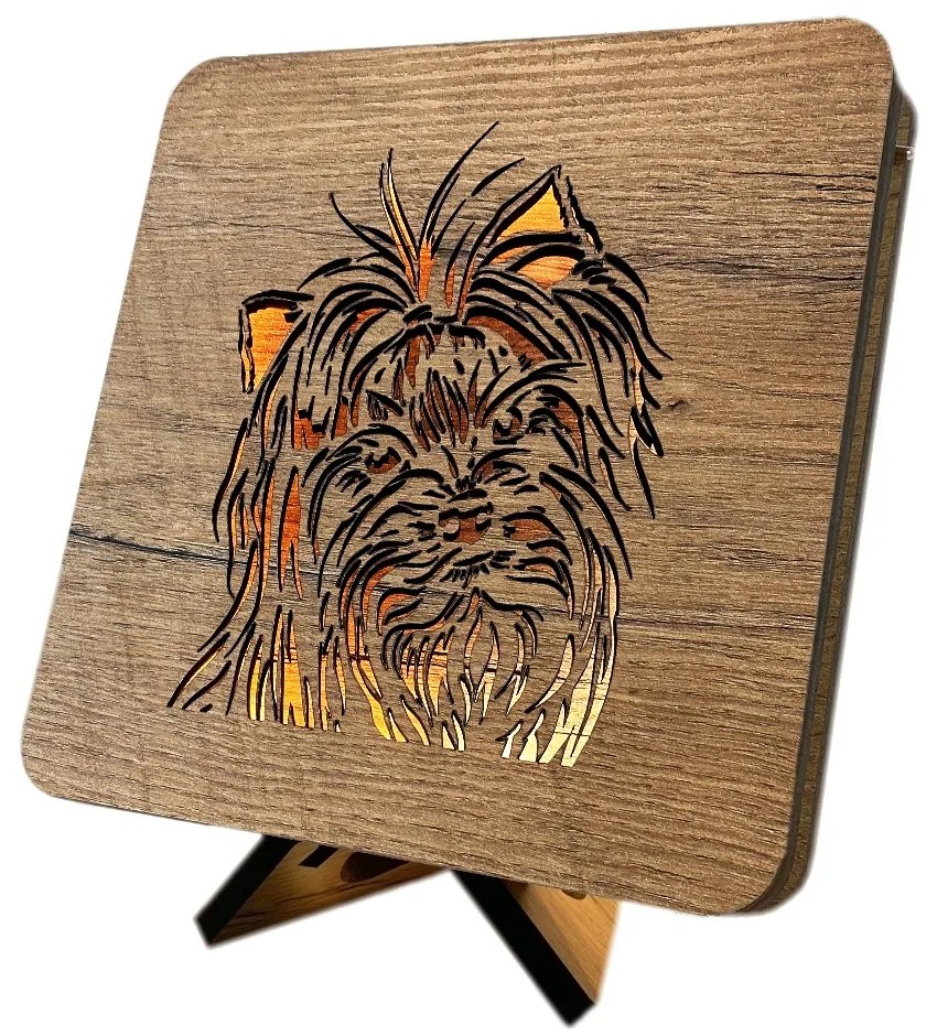 Li-Go "Jorkšír" lampa 19x19cm provedení povrchu: ořech