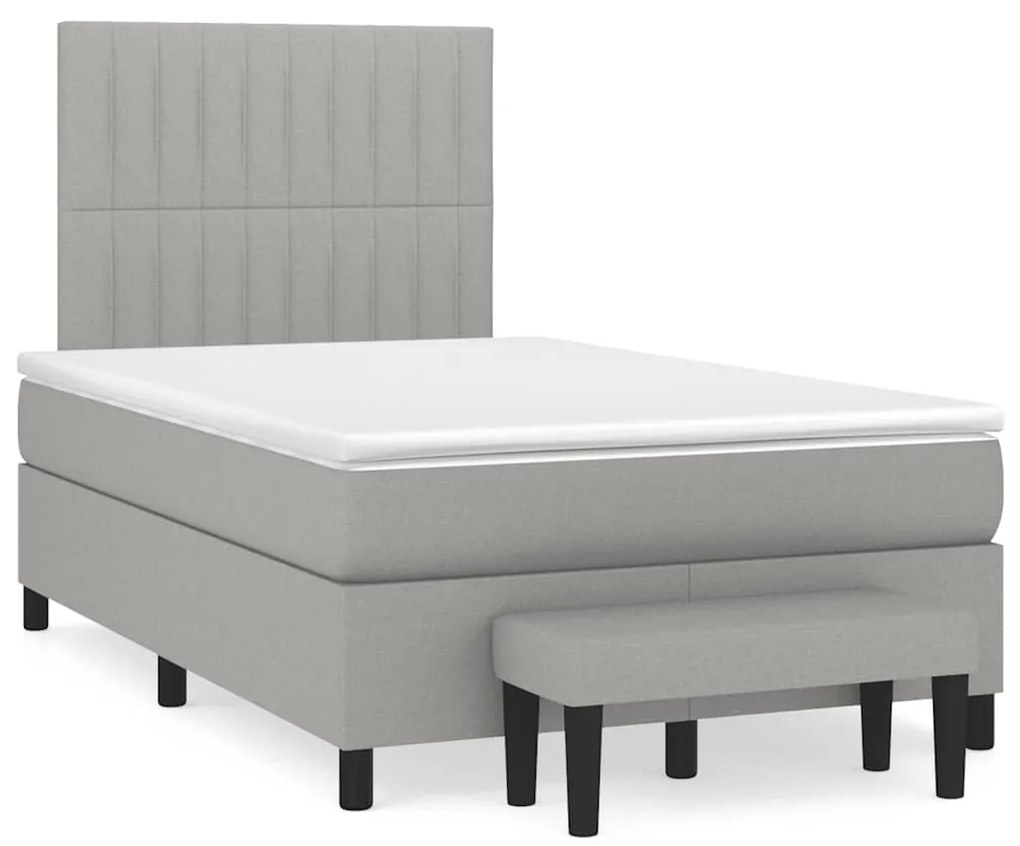 Box spring postel s matrací světle šedá 120x190 cm textil 3270369