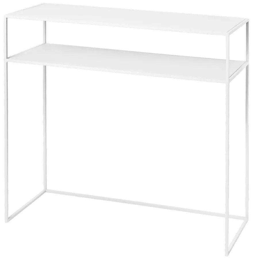 Bílý kovový konzolový stolek 35x85 cm Fera – Blomus