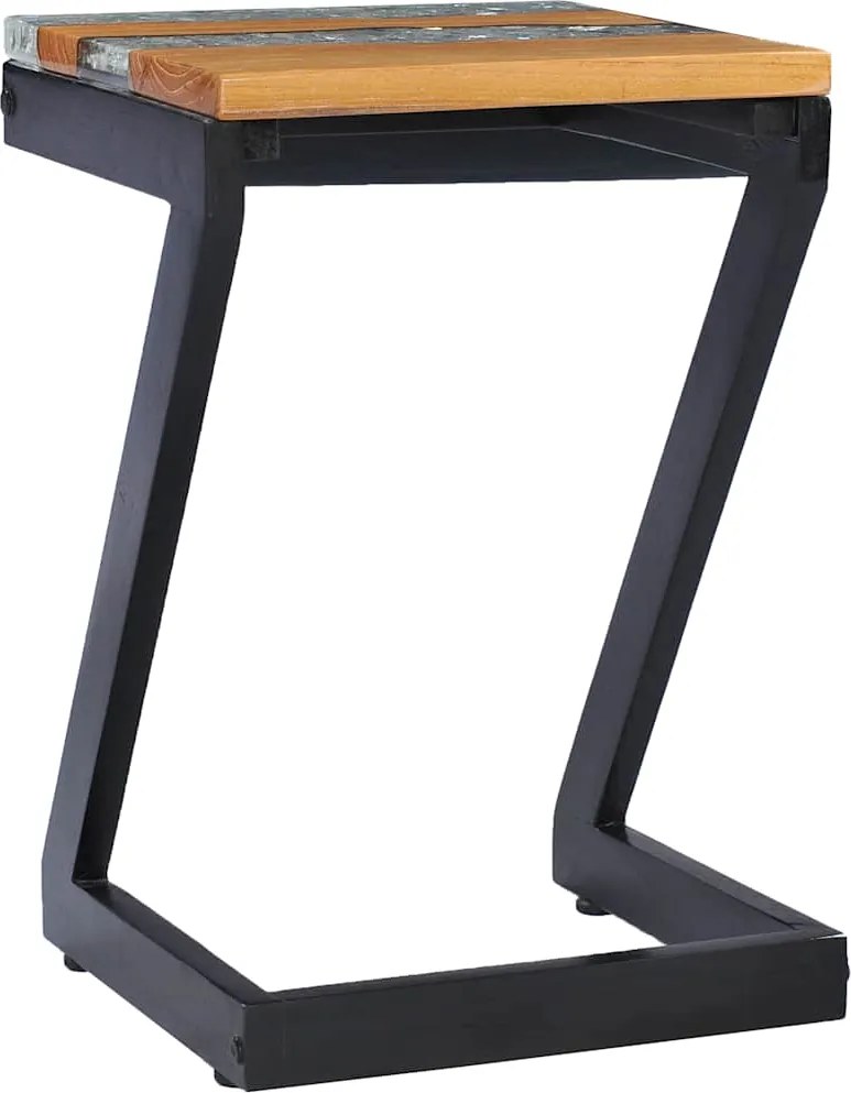 Konferenční stolek 30 x 30 x 50 cm masivní teak a polyresin 281649