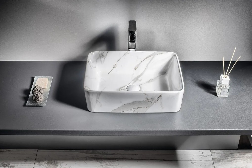 Sapho, DALMA keramické umyvadlo 48x13x38 cm, carrara, MM517