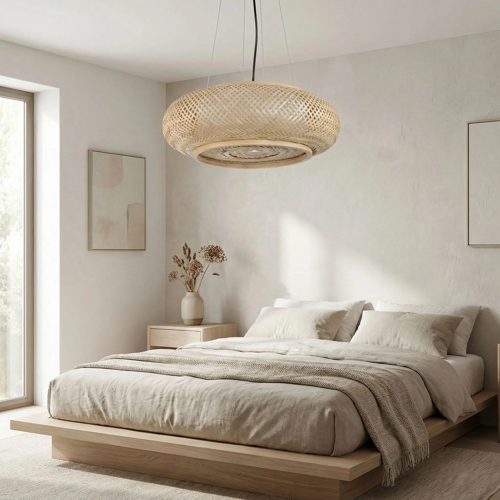 Toolight BOHO, závěsné stropní svítidlo 60cm, 3xE27, APP1910-3CP, přírodní hnědá-černá, OSW-66058