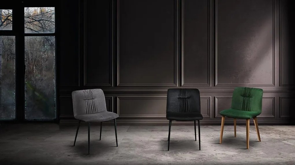 Max Home Luxusní židle Nataly vzorník tkaniny: crystal 01, nohy: kovové kónické NERO OPACO