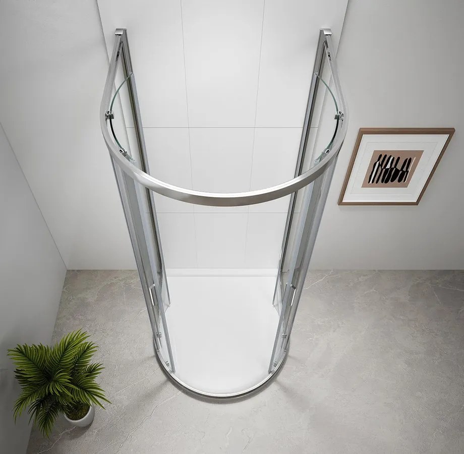 Polysan Polysan, EASY polokruhová sprchová zástěna 900x900mm, čiré sklo, EL4615