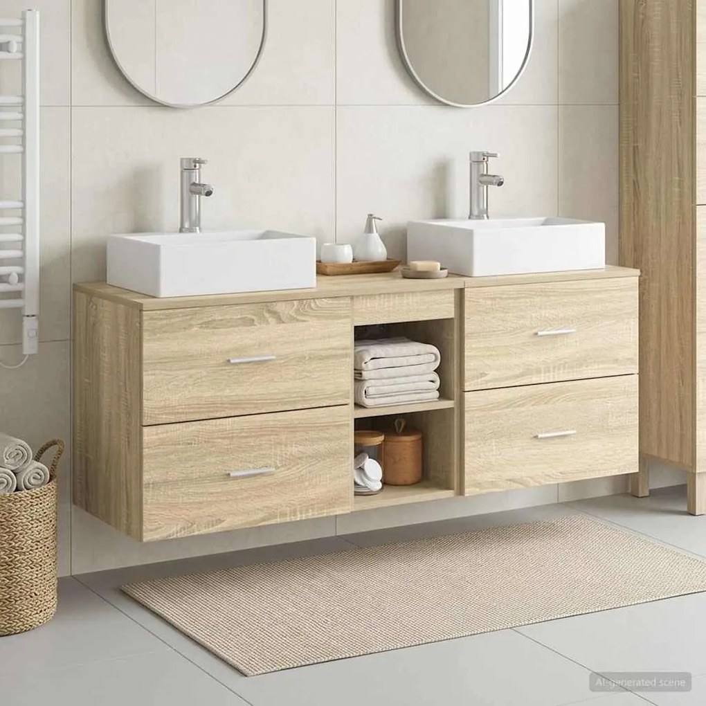 Sada koupelnových skříněk 3 ks Dub sonoma 49,5 x 41 x 62,5 cm 3405837
