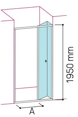 Glass 1989 Isy - Sprchový kout sklopné dveře do niky nebo v kombinaci s boční stěnou, velikost 100 cm, profily chromové, čiré sklo,…