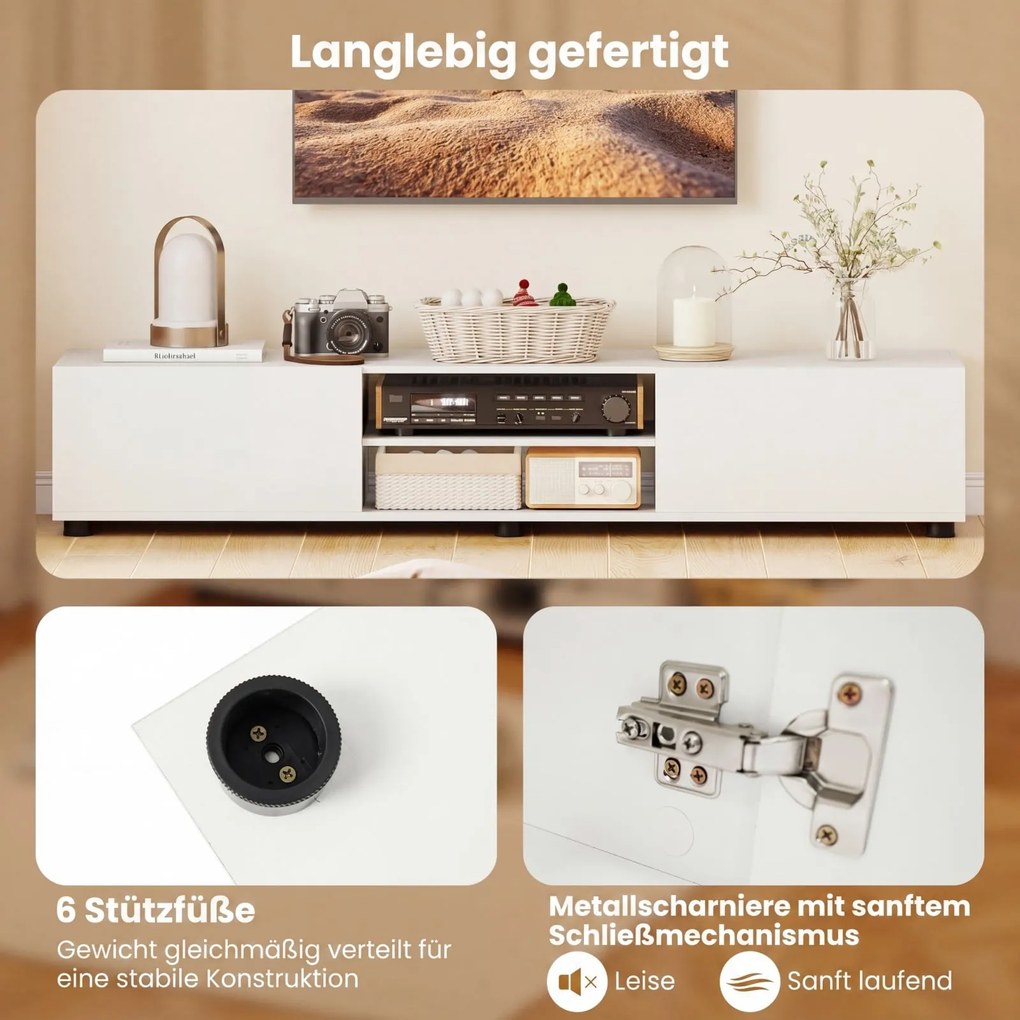 Costway TV skříň TV komoda pro televizory do 70 palce TV s 2 dvířky