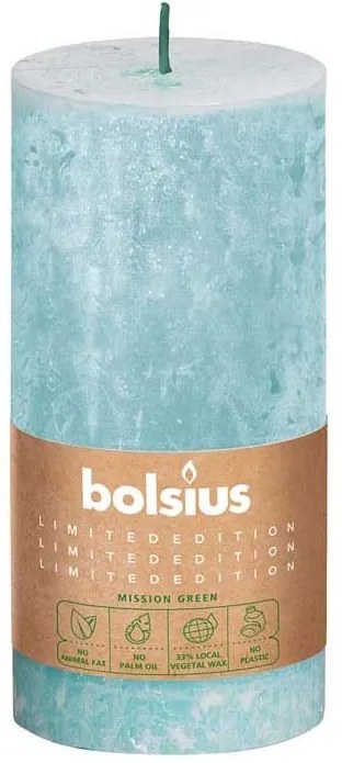 Bolsius - svíčka EKO Rustic 6,8 x 13 cm, modrá