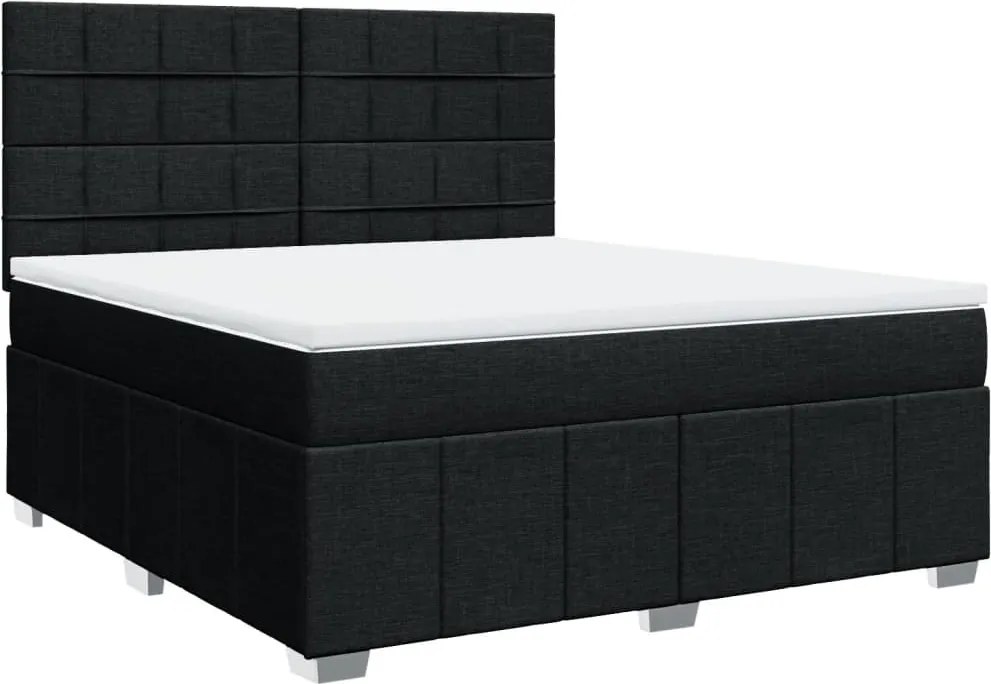 Box spring postel s matrací černá 180x200 cm textil 3291749