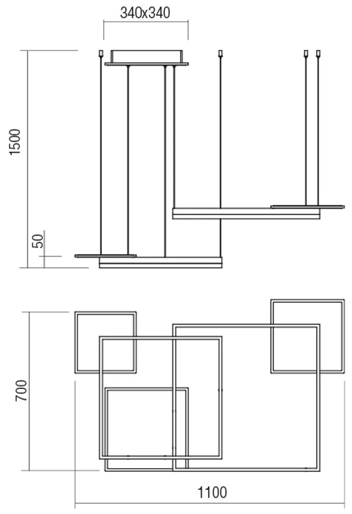 Redo 01-2614 závěsné LED svítidlo stmívatelné Sigua pískově bílé, 137W, 3000K, 110cm