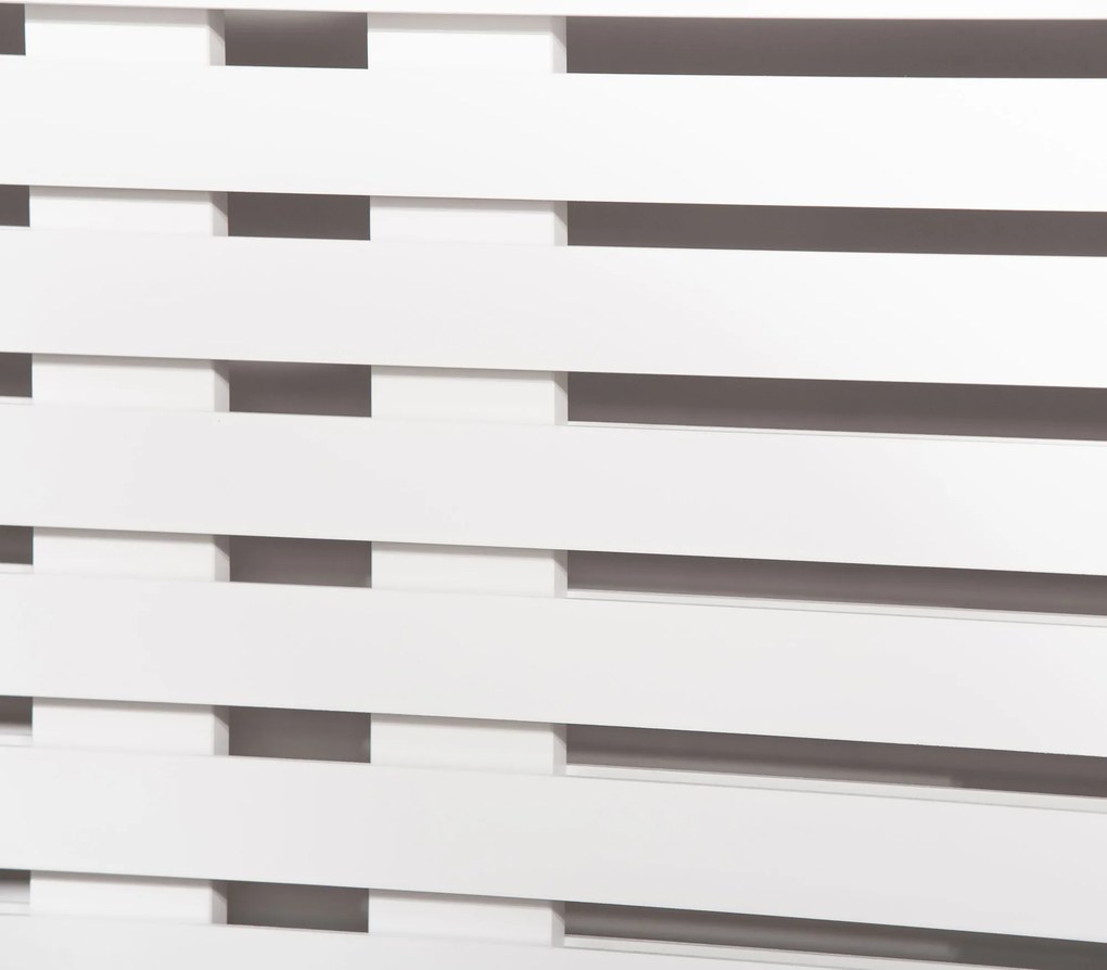 HOMCOM Nastavitelný kryt radiátoru s horní policí z MDF a dřeva, 140-202x19x82,5 cm, bílý