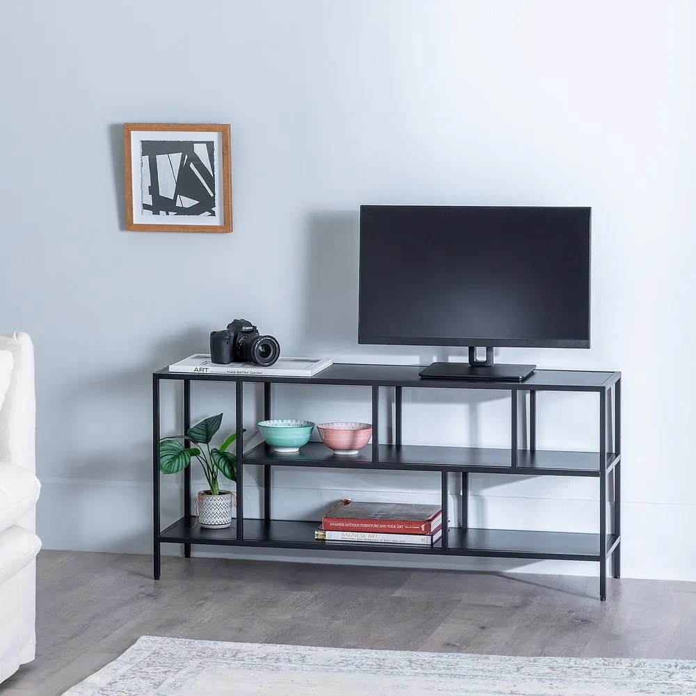 Černý ocelový TV stolek 120x55 cm – Ixia