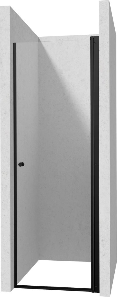 Deante Kerria Plus, 1-křídlé sprchové dveře 70x200 cm, 6mm čiré sklo, černý profil, DEA-KTSWN47P