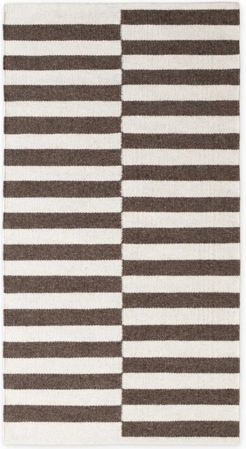 Bílý/hnědý oboustranný/ručně tkaný vlněný koberec 80x150 cm Vika – Hanse Home