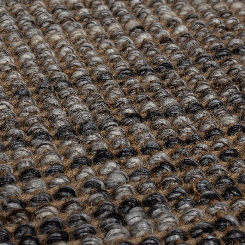 Flair Rugs, Kusový koberec Mottle Jute Ombre Grey, 80x150, šedá, chodba / předsíň
