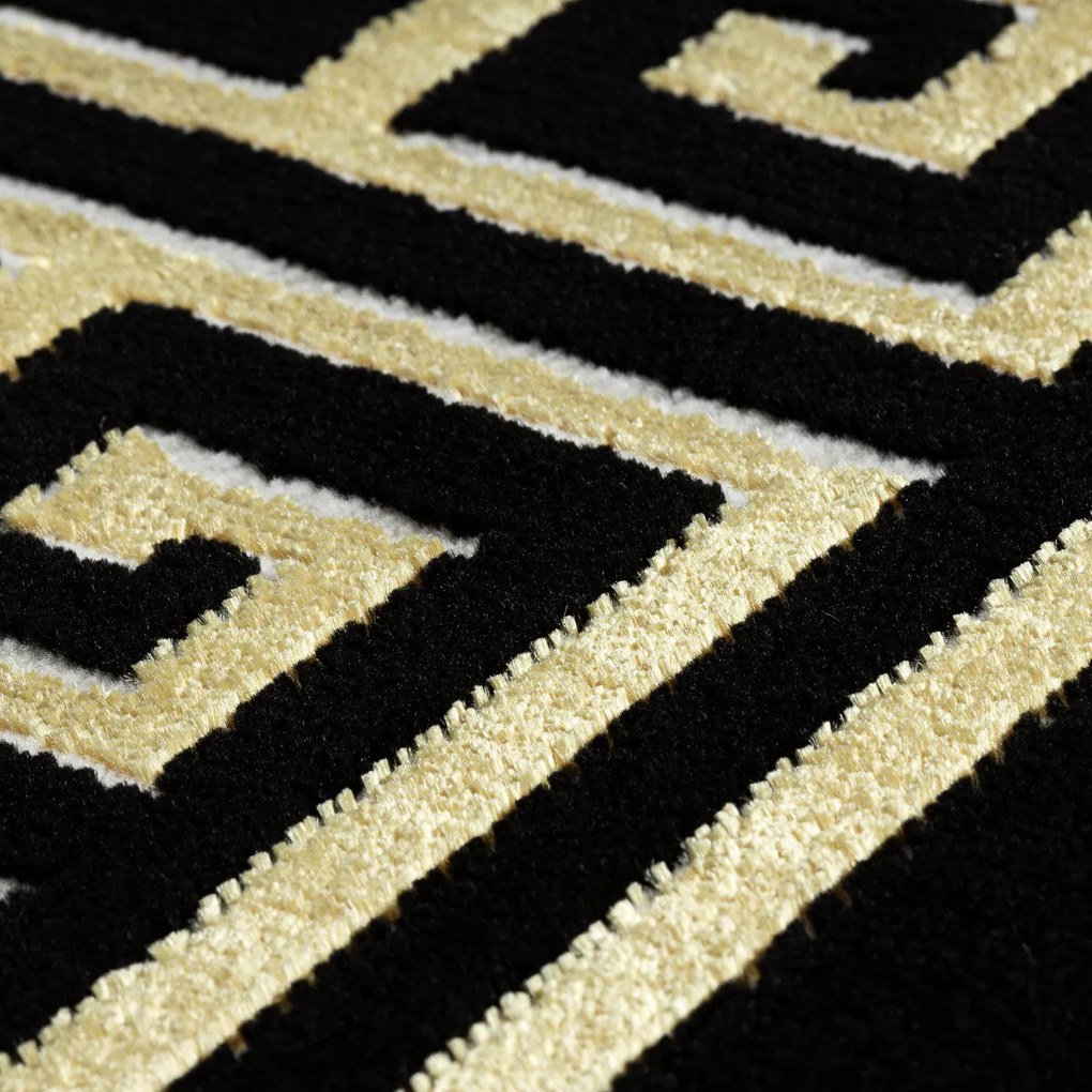 Dywany Łuszczów, Kusový koberec Allure 1968 black/gold, 120x170, černá, kancelář