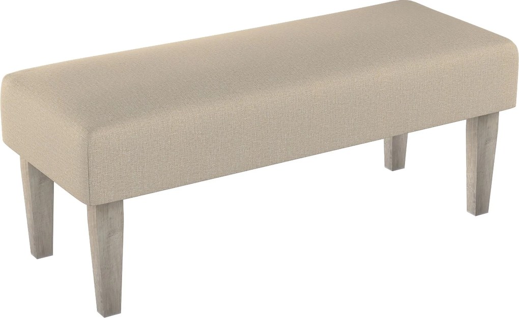 Dlouhá lavička 100x40cm barva béžová látka pletený vzor
