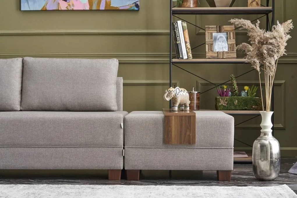 Designová rohová sedačka Ramesha 280 cm krémová - pravá