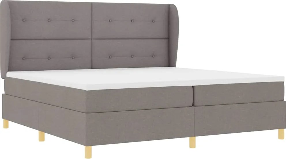 Postel s boxspringem s čelo Taupe 200 x 200 cm textil 3340778