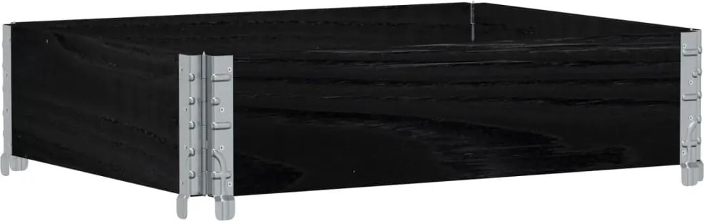 Zahradní truhlík černý 80 x 60 cm masivní borové dřevo 3295836