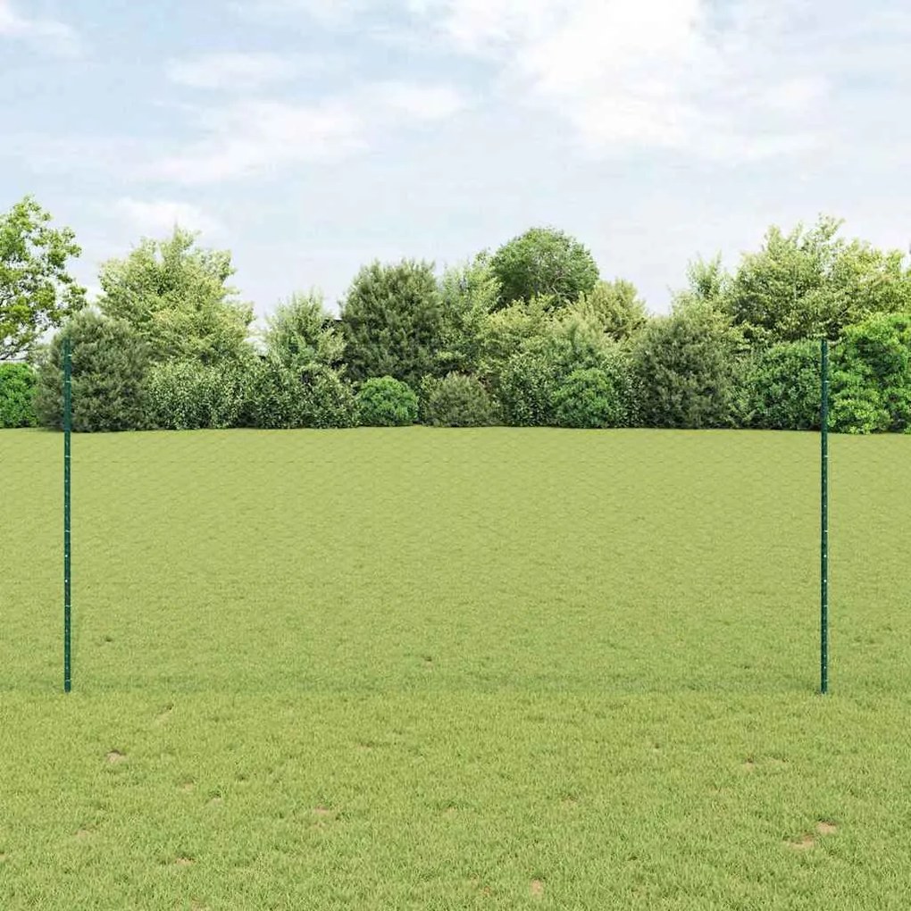 Hexagonální plot s podpěrou 10 x 1,4 m Ocel potažená PVC Zelená 3336690