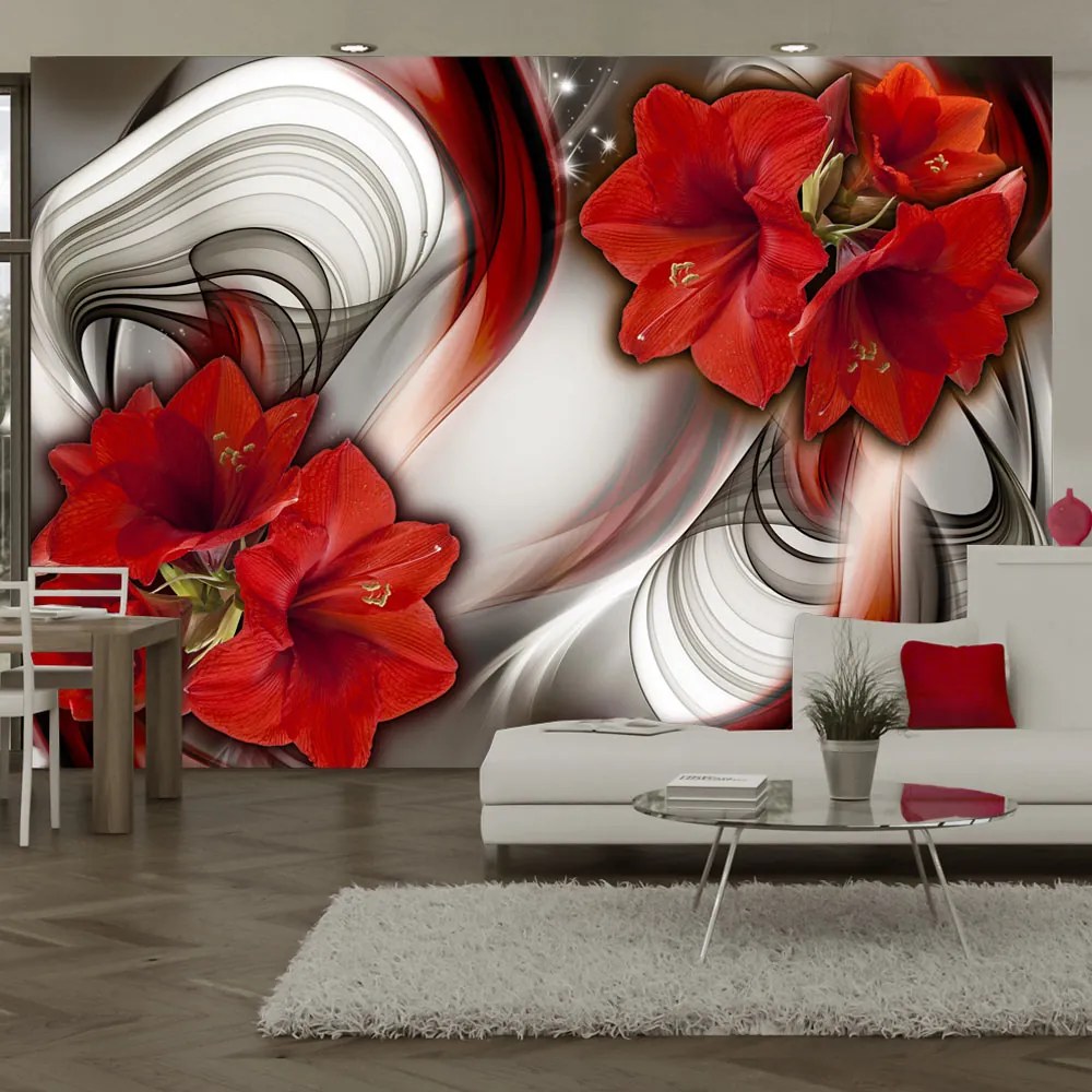 Fototapeta Bimago - Amaryllis - Ballad of the Red + lepidlo zdarma 300x210 cm