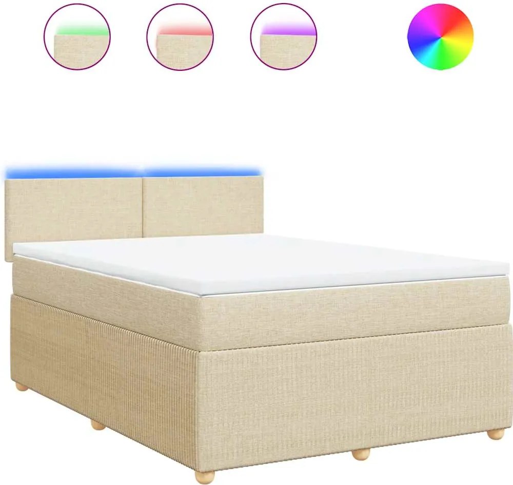 Box spring postel s matrací krémová 140x200 cm textil 3289777