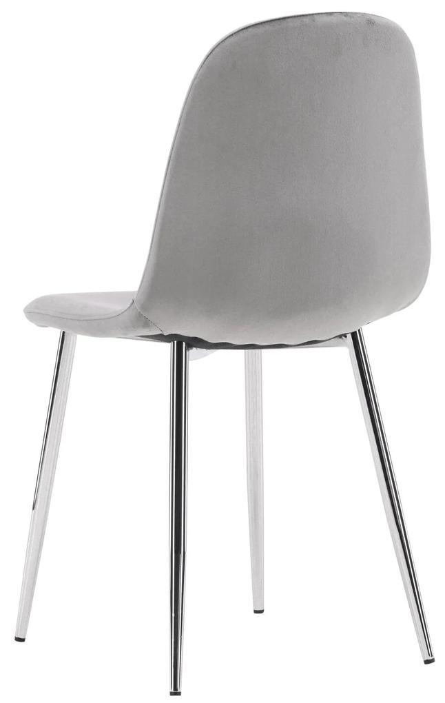 Jídelní židle Eva, 2ks, světle šedá, 42x44,5x89