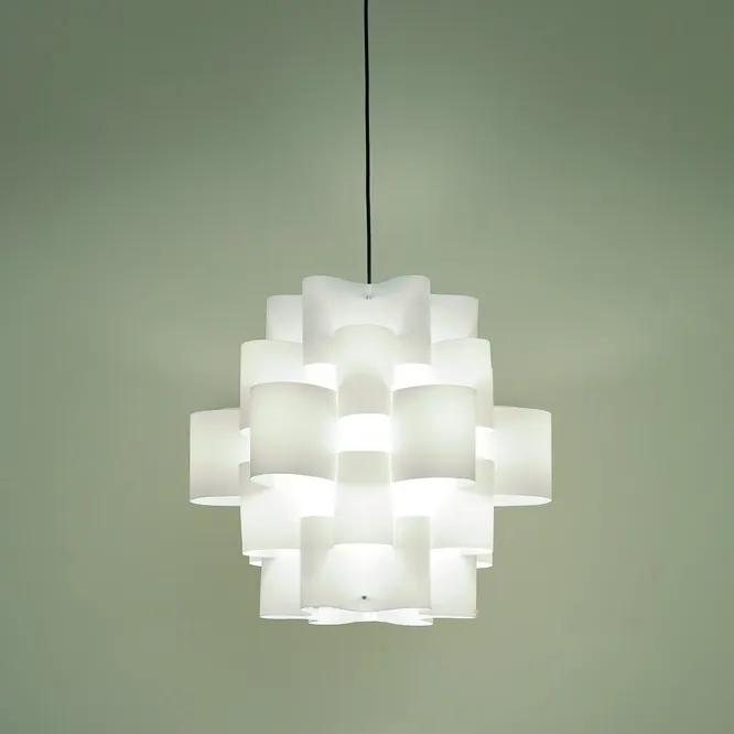 Quadrifoglio Group K05SPE0P00-001, designové svítidlo z bílého textilu, 1x16W LED E27, průměr 50cm