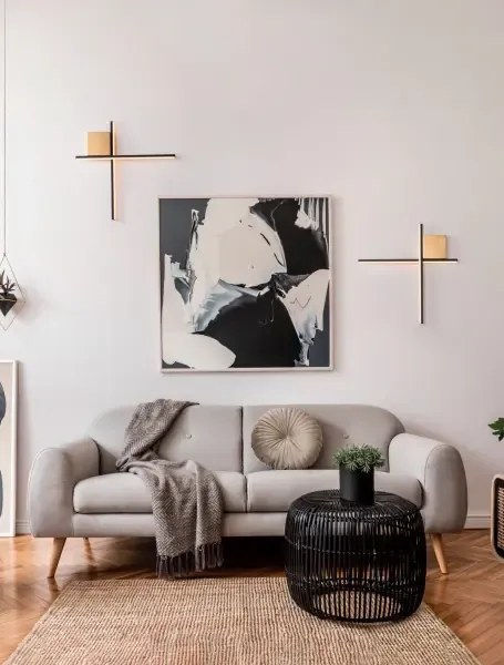 Designové nástěnné svítidlo Cross 50 zlatá