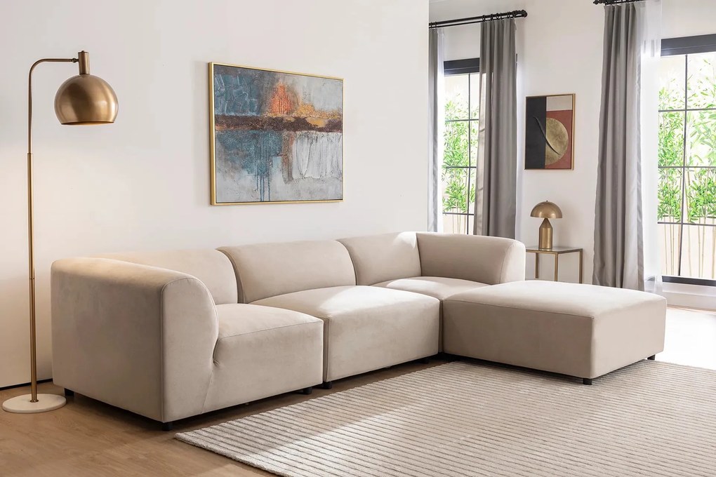 Hanah Home Rohová pohovka ALPHA krémová pravá