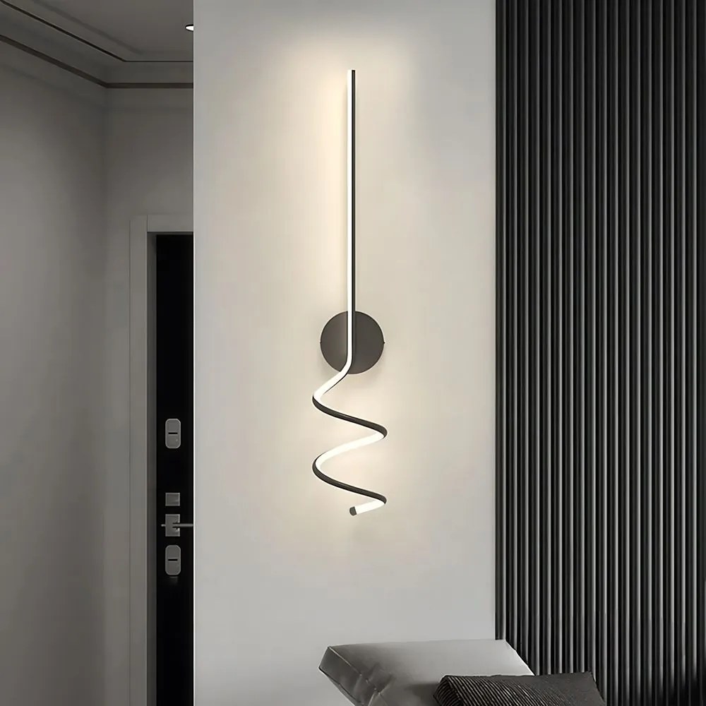 Toolight Nástěnné LED osvětlení Modern Spiral D108 LHJ061-W černé