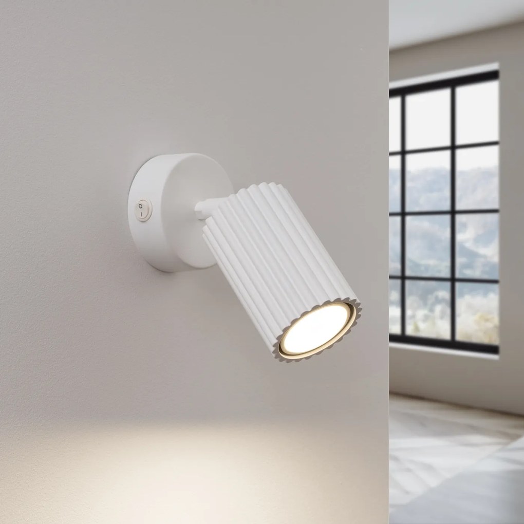 Sollux Lighting Nástěnné svítidlo KARBON bílé s vypínačem