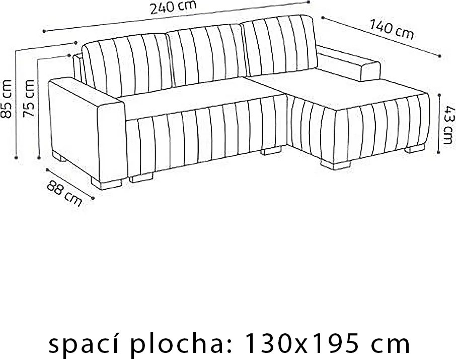 Malá sedací souprava HUGI | 240x140 cm | rozkládací + úložný prostor | VÝBĚR TKANIN