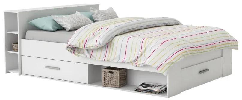 Multifunkční postel s úložným prostorem Pocket, 140x200, lamino, bílá IA-EXPORT