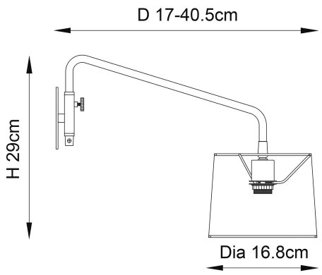 Endon 79500 - Nástěnná lampa CARLSON 1xE14/40W/230V šedá/černá